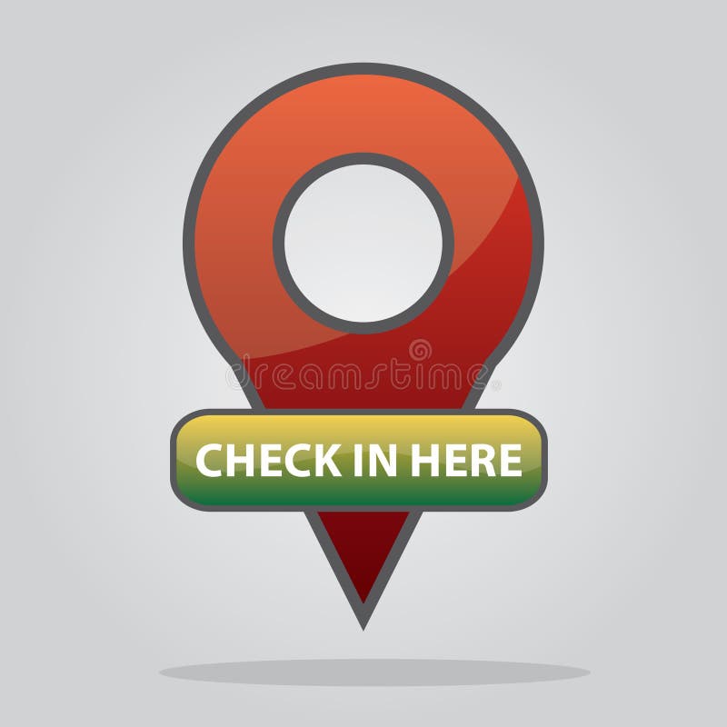 Check in Here Button. Vector Illustration Decorative Design Stock ...