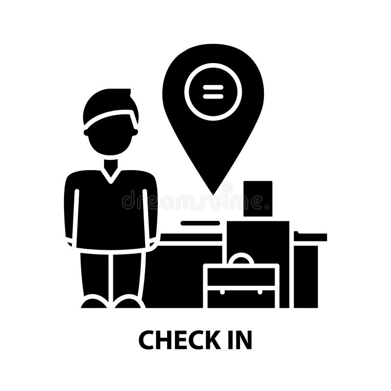 Check in Icon, Black Vector Sign with Editable Strokes, Concept ...