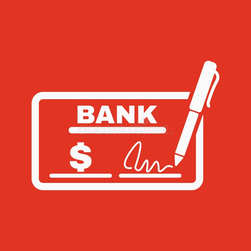 The Check Icon. Checkbook and Cheque, Pay, Payment, Paying Symbol Stock ...