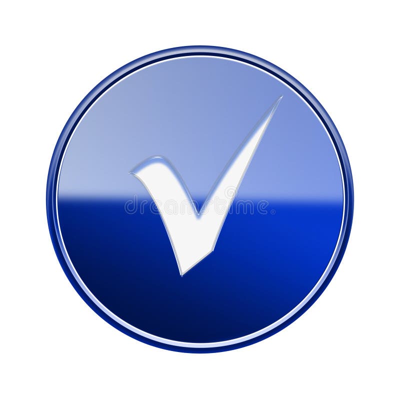 Check icon glossy blue. stock illustration. Illustration of icon ...