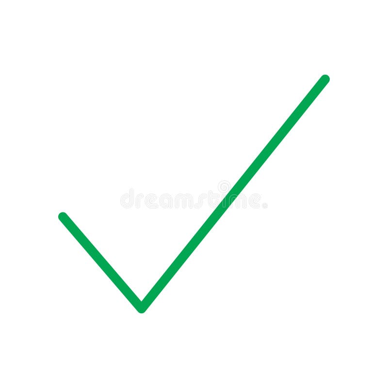 Check Icon Line Isolated on White Background. Black Flat Thin Icon on ...