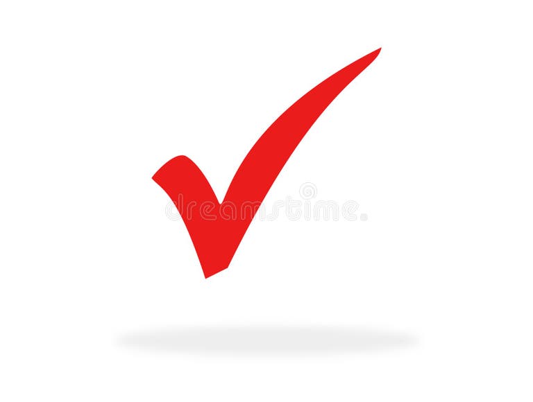 Check Icon: Red Tick with Shadow Stock Illustration - Illustration of ...