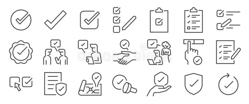Check Icon Set. it Includes Verify, Approve, Checkmark, Endorse, and ...