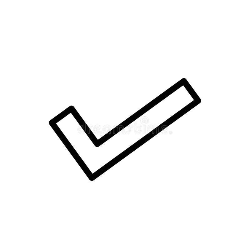 Check Icon Thin Outline Art Symbol Stock Vector - Illustration of ...