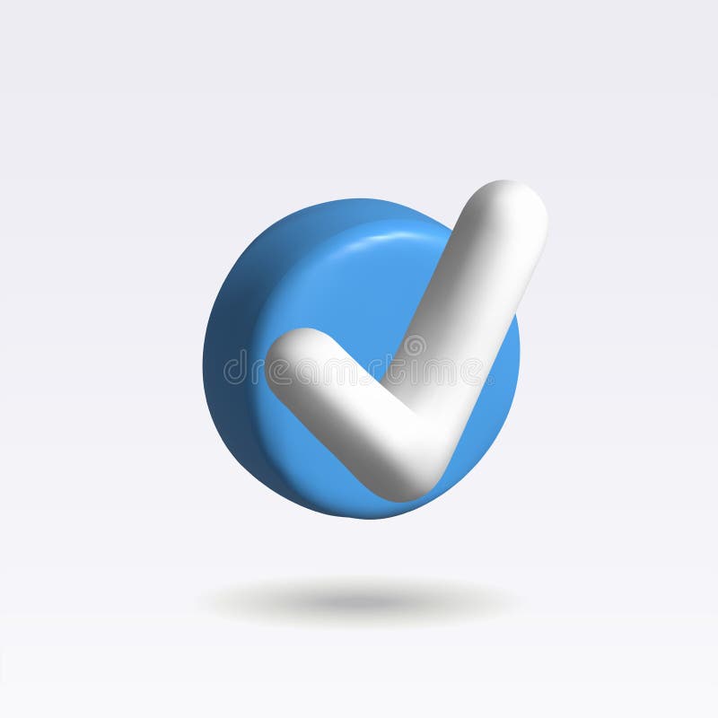 Check Icon Vector 3d Illustration. Check Mark 3d Illustration Stock ...