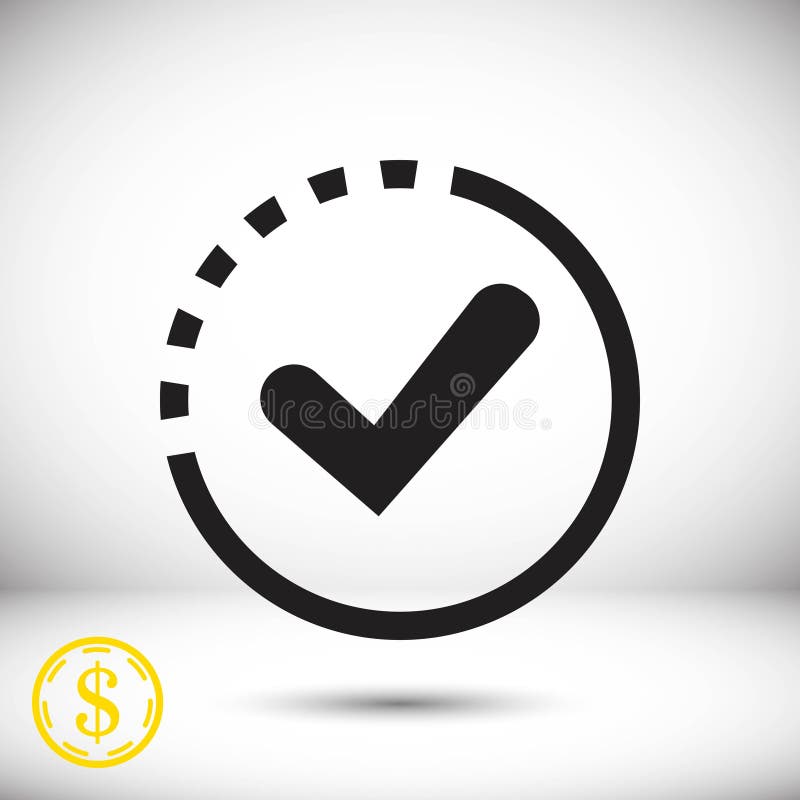 Check Icon Vector Illustration. Flat Design Style Stock Vector ...