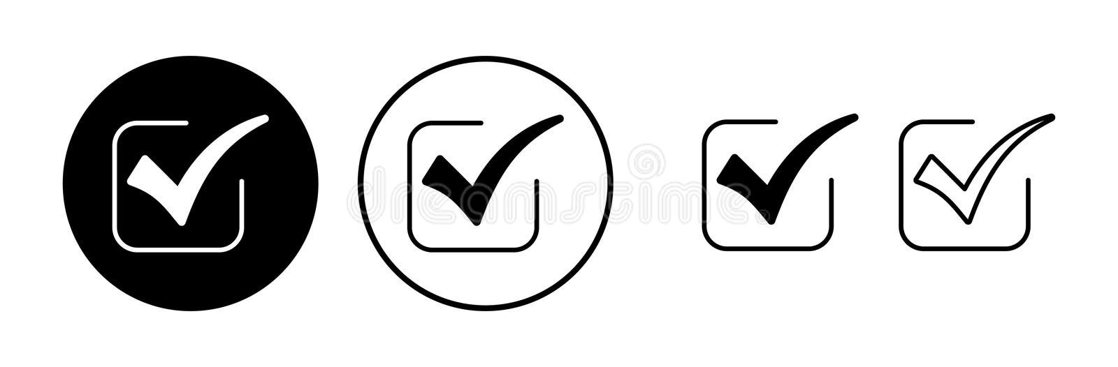 Check Icon . Check Mark Icon. Check List Button Icon Stock Illustration ...