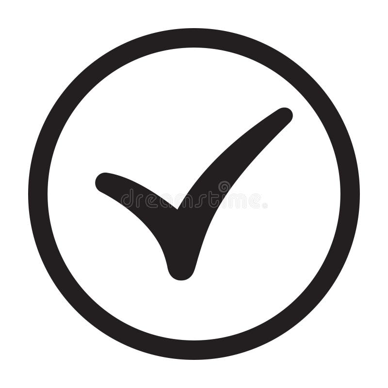 Check Icon Vector. Check Mark in Round Sign. Stock Illustration ...