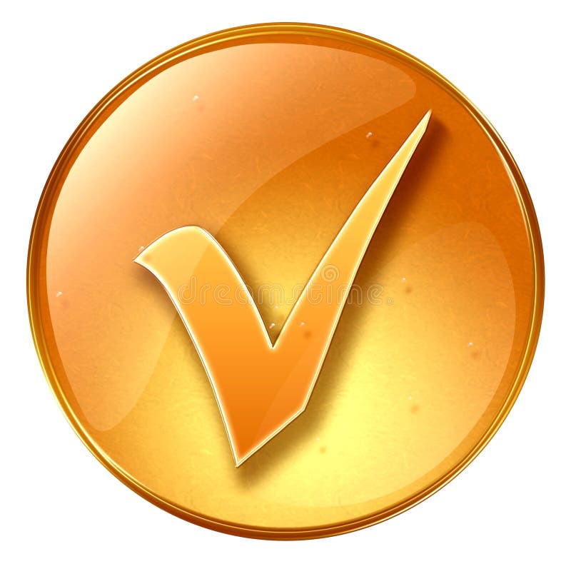 Check icon yellow stock illustration. Illustration of button - 293758284