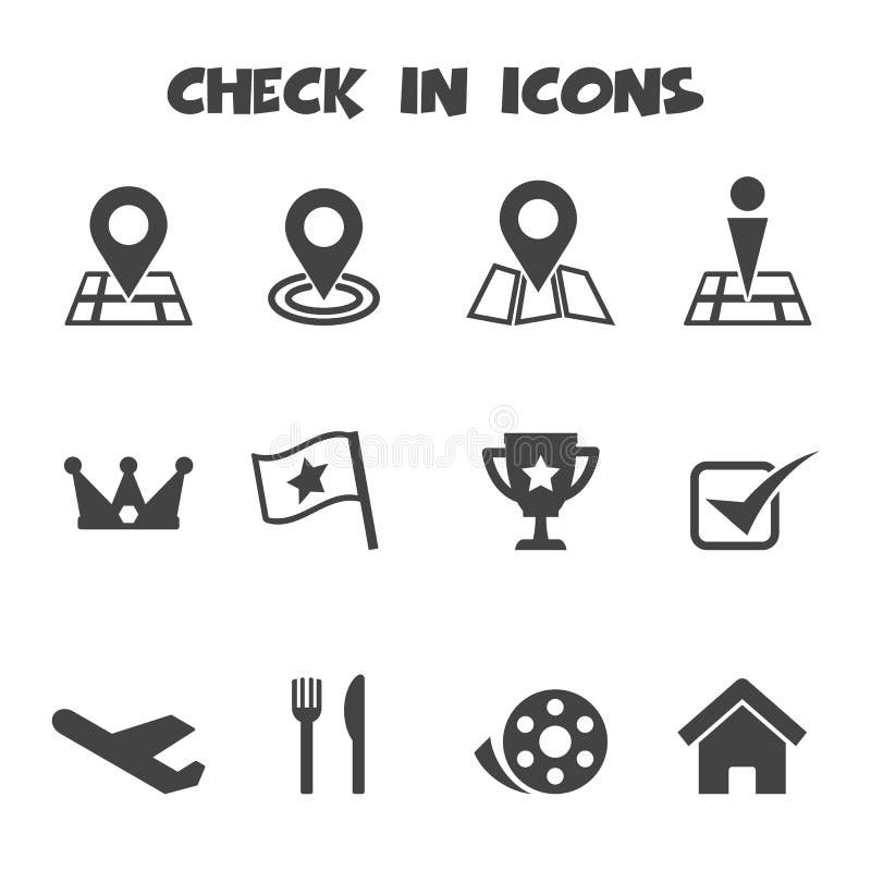 Check in icons stock vector. Illustration of isolated - 42047473