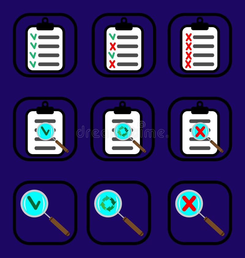 Check icons set stock vector. Illustration of error - 112999566