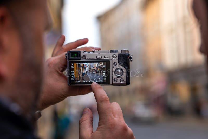 Check the Image on the Digital Camera Display Stock Image - Image of ...