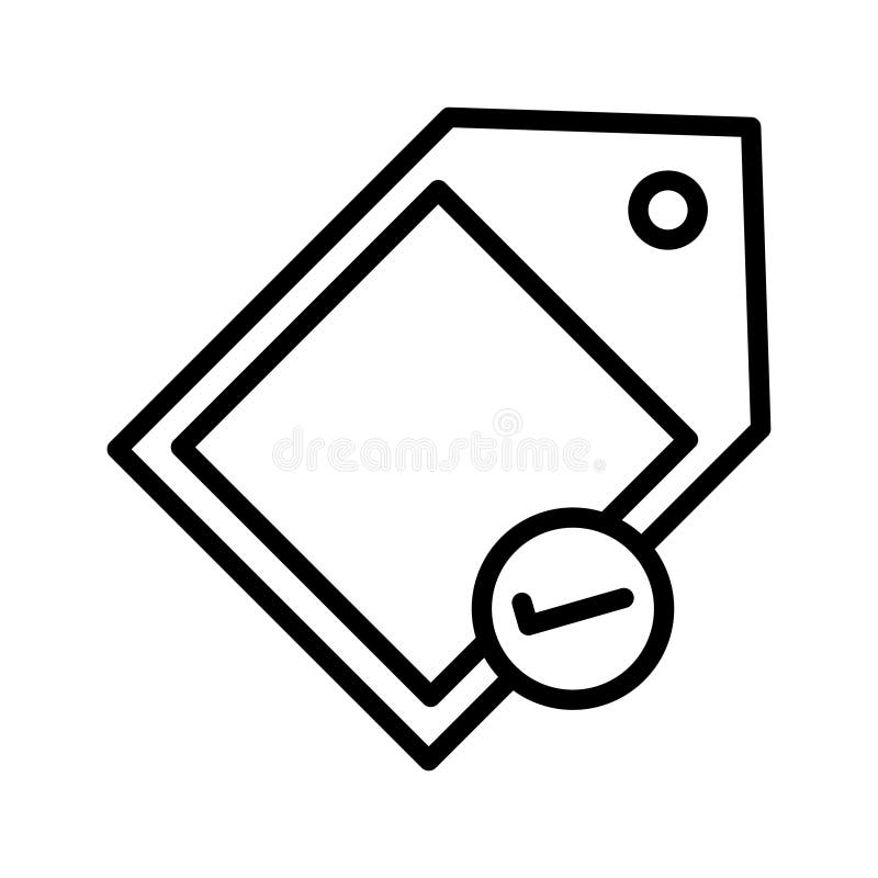 Check Label Thin Line Vector Icon Stock Illustration - Illustration of ...