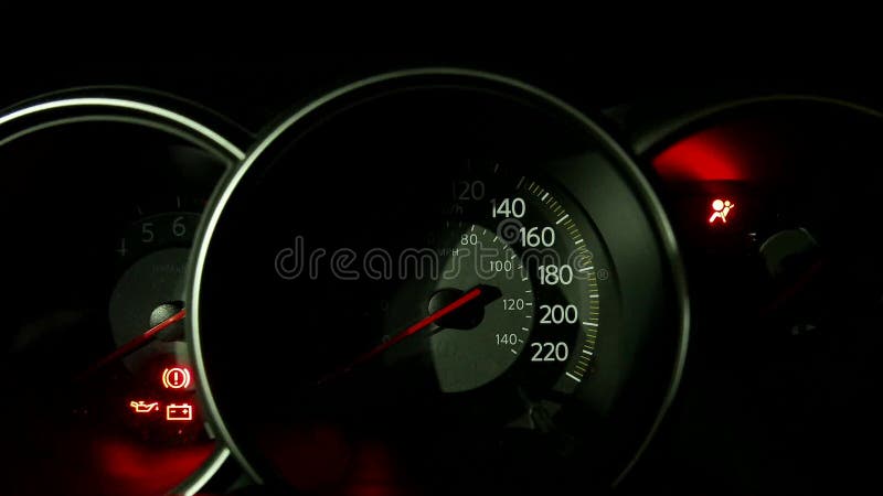 Check Light Warning and Start Engine Car. Stock Footage - Video of ...