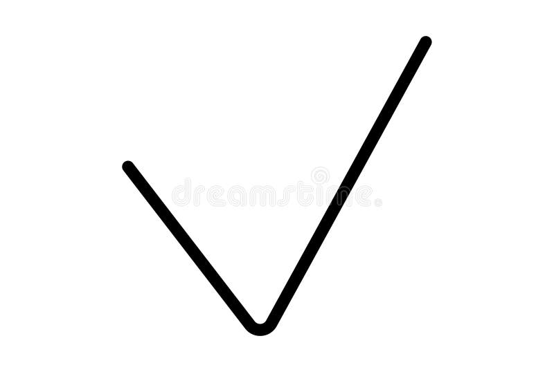 Check 6 Line Icon Black Tick Web Symbol Minimalist App Sign Stock ...