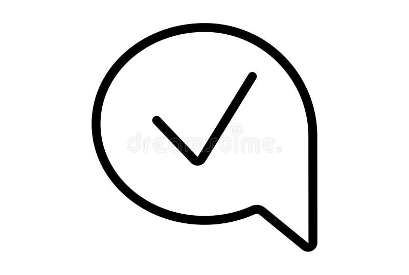 Check 9 Line Icon Black Tick Web Symbol Minimalist App Sign Stock ...