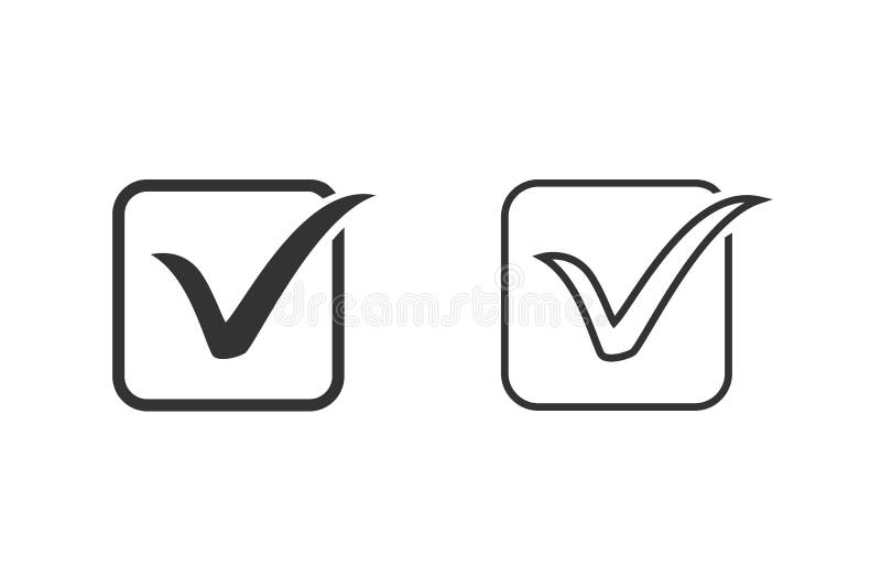 Check Line Icon Set on White. Vector Stock Vector - Illustration of ...