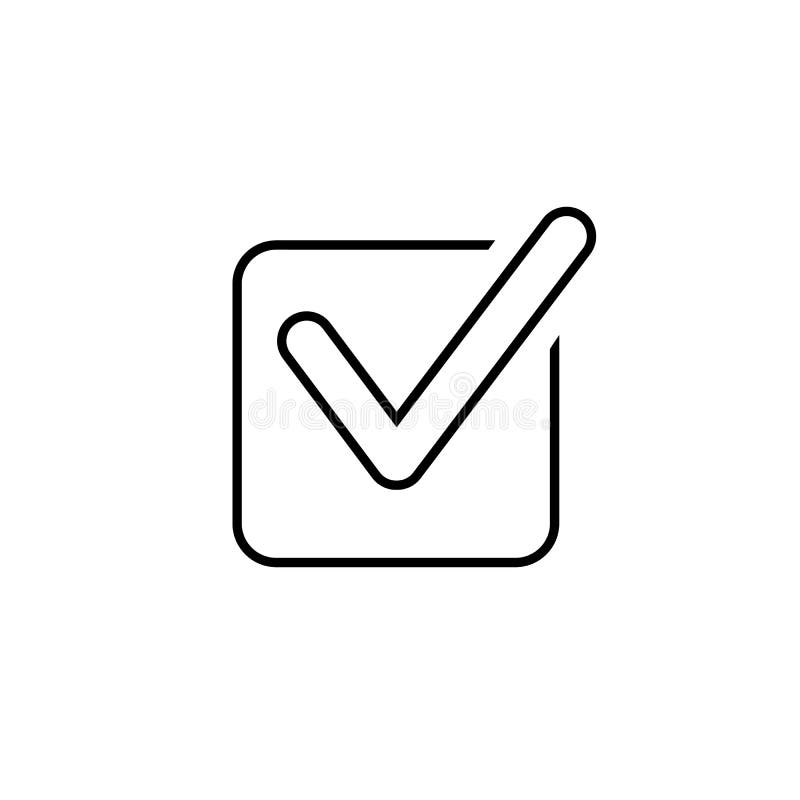 Check Line Icon on White. Vector in Modern Flat Stock Vector ...