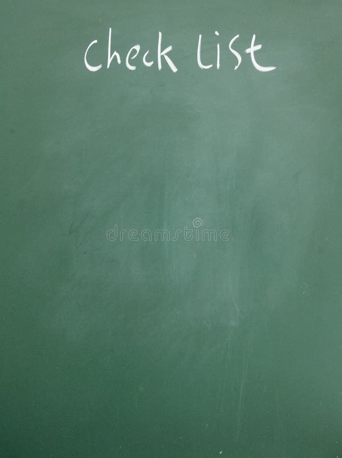 Check list stock photo. Image of board, chalkboard, notebook - 25148158