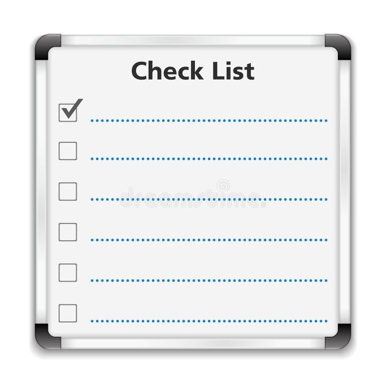 Checklist Whiteboard Stock Illustrations – 574 Checklist Whiteboard ...