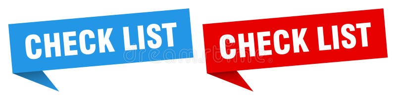 Check List Banner. Check List Speech Bubble Label Set Stock Vector ...