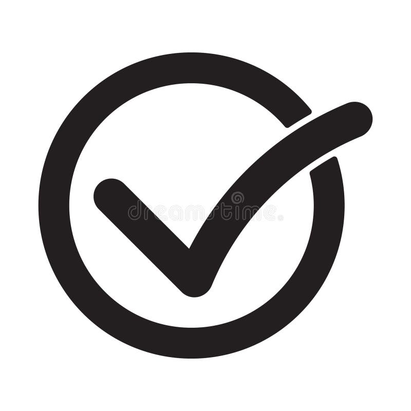 Check List Button Icon. Check Mark in Round Sign Stock Vector ...