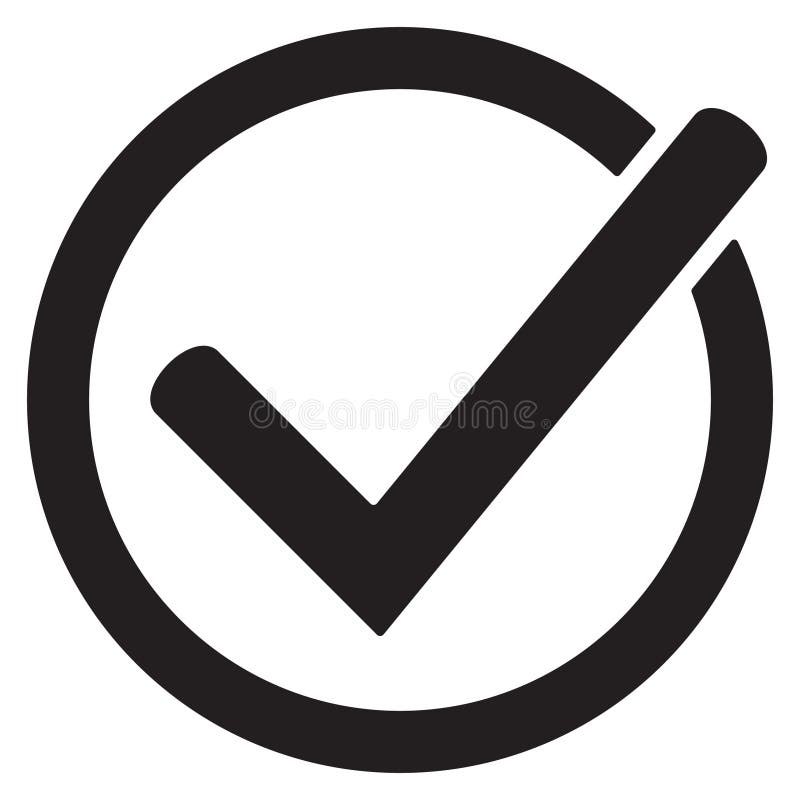 Check List Button Icon. Check Mark in Round Sign. Stock Illustration ...