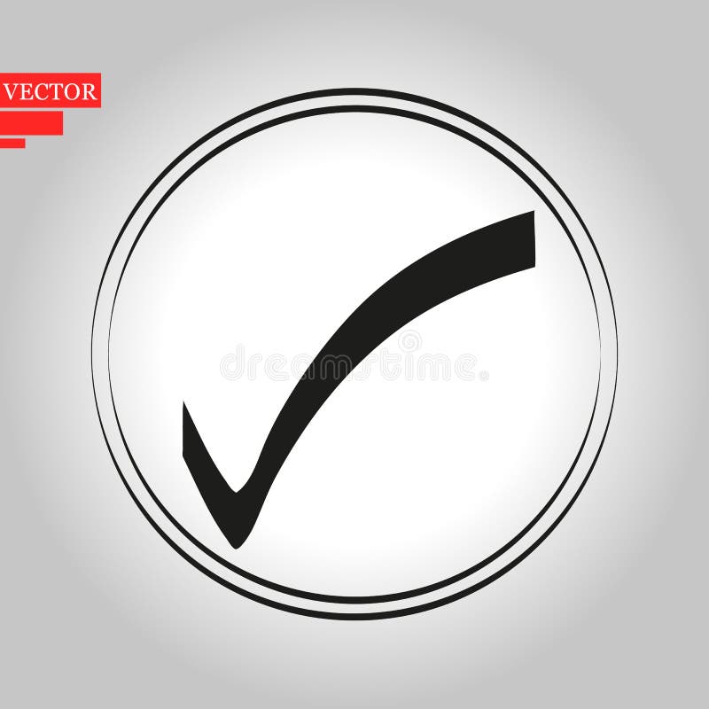 Check List Button Icon. Check Mark in Round Sign Stock Illustration ...