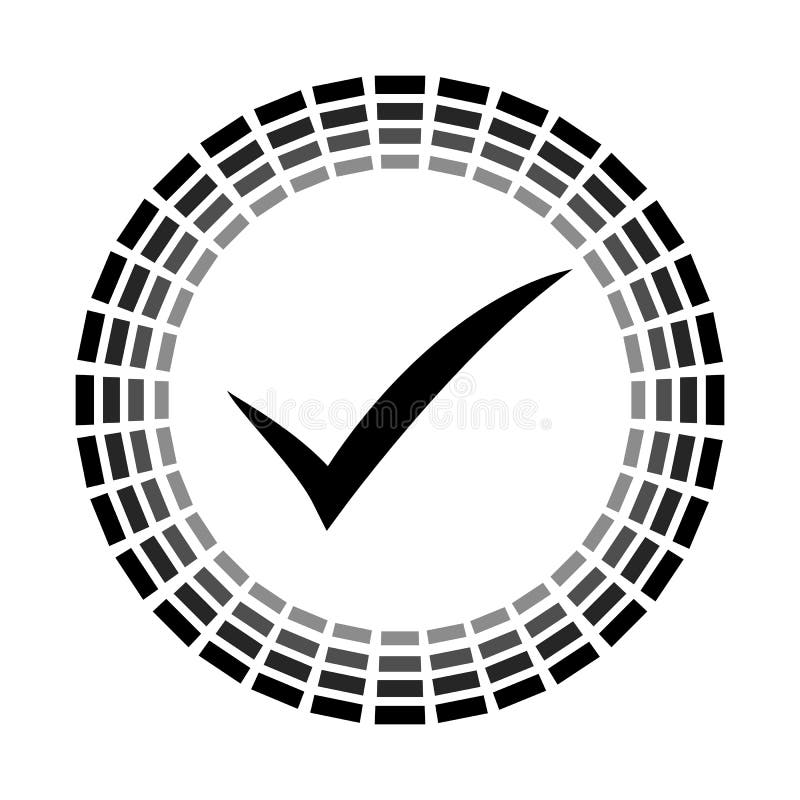 Check List Button Icon. Check Mark in Round Sign Stock Vector ...
