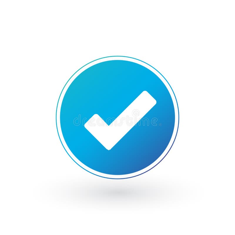 Check List Button Icon. Check Mark in Round Sign. Vector Illustration ...