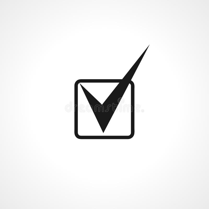 Check List Button Simple Web Vector Icon. Check Mark in Box Sign Stock ...