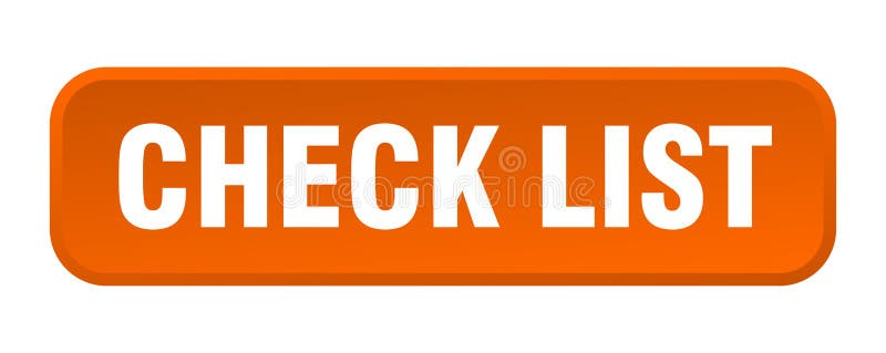 Check List Button. Check List Square 3d Push Button Stock Vector ...