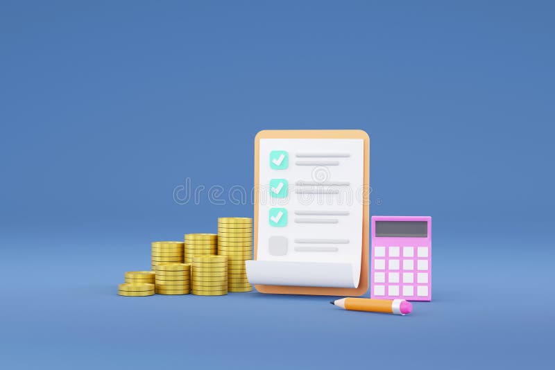Check List with Clipboard, Check Mark, Pile Money Coins Isolated Stock ... Check List with Clipboard, Check Mark, Pile Money Coins Isolated Stock ...