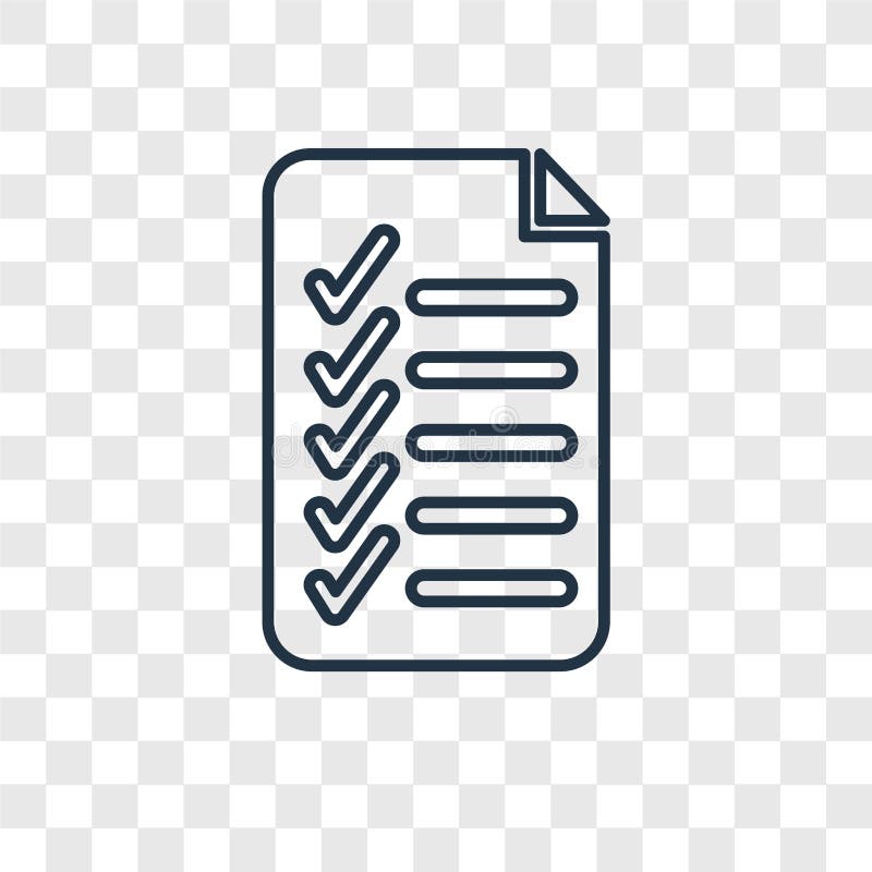 Check Mark Concept Vector Linear Icon on Transparent Ba Stock Vector ...