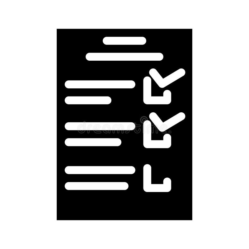 Check List Glyph Icon Vector Illustration Stock Vector - Illustration ... Check List Glyph Icon Vector Illustration Stock Vector - Illustration ...