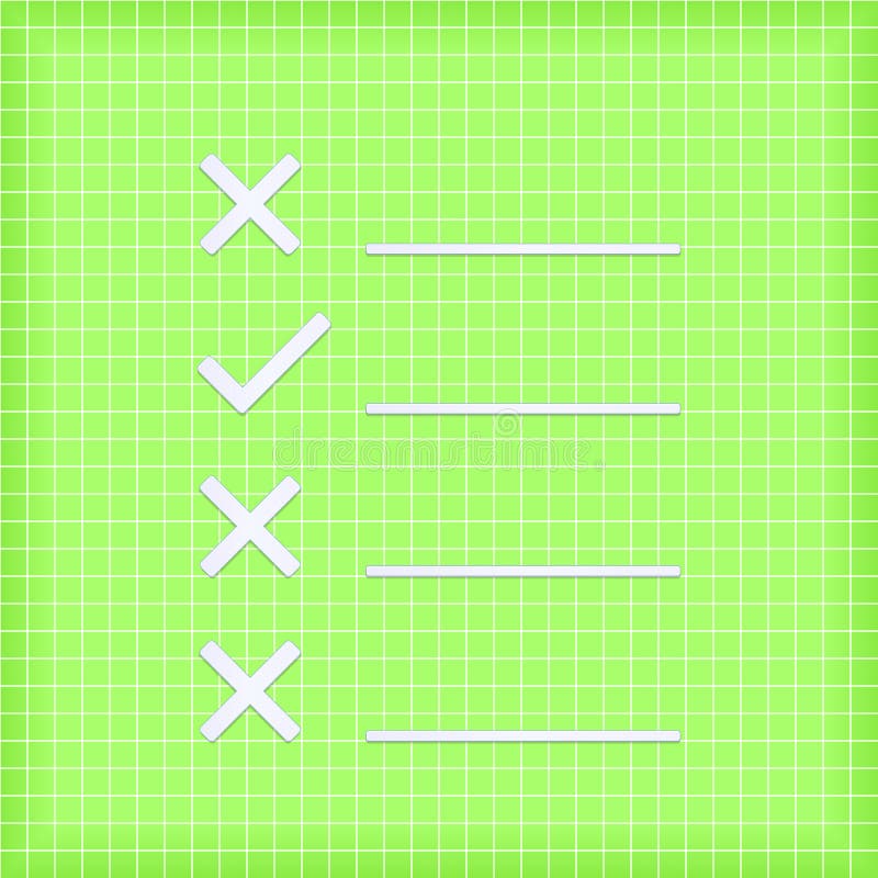 Check List on Green Sheet stock vector. Illustration of checkmark ...
