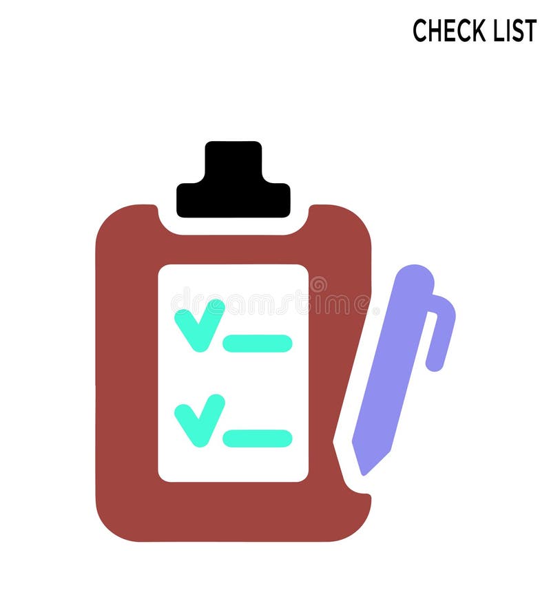 Check List Icon Editable Symbol Design Stock Vector - Illustration of ...