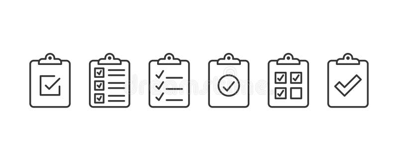 Check List Line Icons stock vector. Illustration of design - 327375702