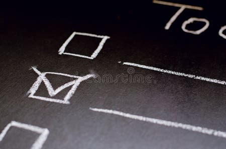 Check List with Mark on the Chalkboard. Stock Image - Image of ...