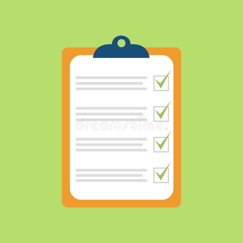 Check List in the Notebook Isolated on White. Vector Illustration Stock ...