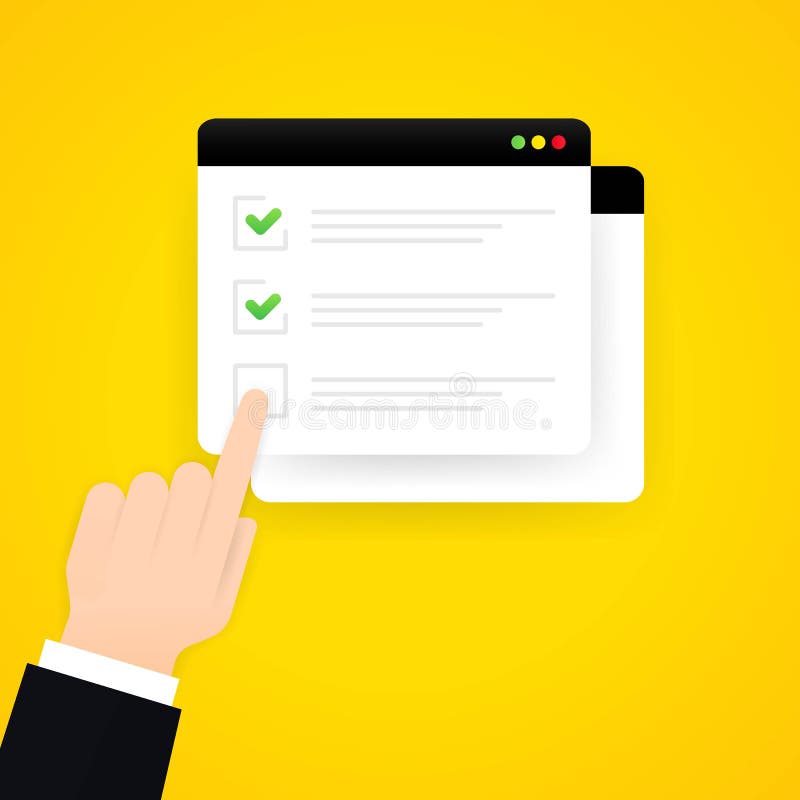 Check List Online Form. Report on Website or Web Internet Survey, Exam ...