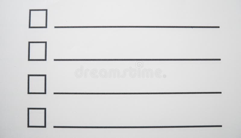 Check List Paper and Space for Fill Information. Stock Photo - Image of ...