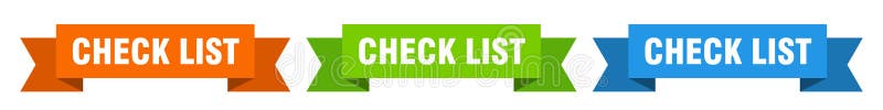 Check List Ribbon. Check List Isolated Paper Sign. Banner Stock Vector ...