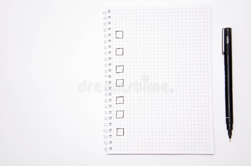 Check List. Square Items are Empty and Checked with a Tick. Squared ...