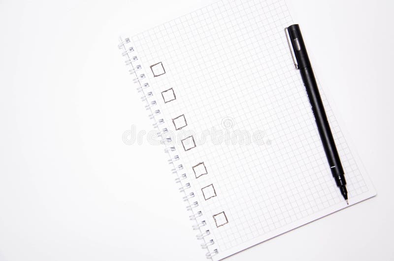 Check List. Square Items are Empty and Checked with a Tick. Squared ...