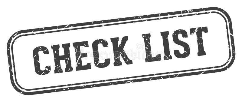 Check List Stamp. Check List Rectangular Stamp on White Background ...