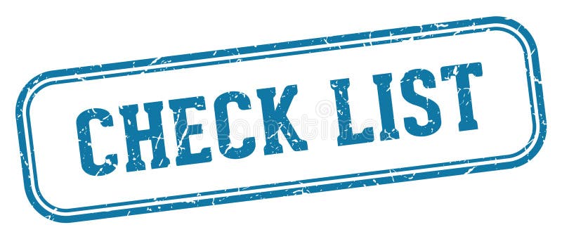 Check List Stamp. Check List Rectangular Stamp on White Background ...
