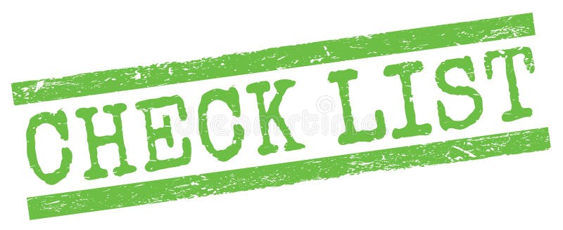 CHECK LIST Text on Green Lines Stamp Sign Stock Illustration ...