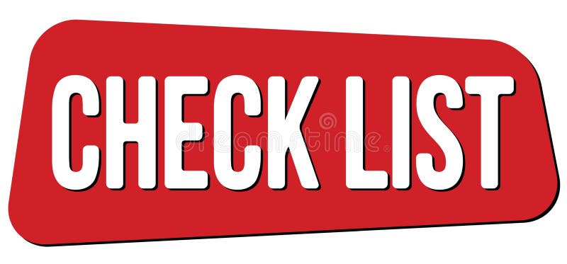 CHECK LIST Text on Red Trapeze Stamp Sign Stock Illustration ...