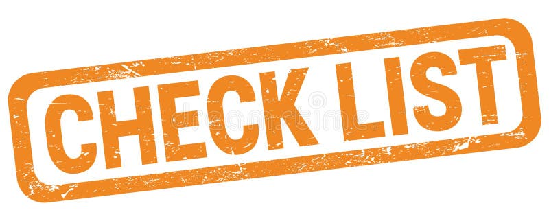CHECK LIST Text Written on Orange Rectangle Stamp Stock Illustration ...
